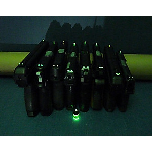 Glow-On Green, Green Day Color and Green Night Glow, Gun Night Sights Paint. Small 2.3 ml vial. Concentrated, Bright, Long Lasting Glow.