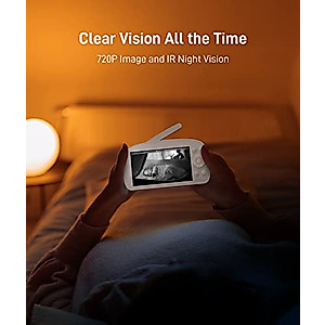 Konnek Stein Baby Video Monitor, Baby Monitor with Camera and Audio 720P HD Resolution, 5.5" Display, Remote Pan/Tilt/Zoom, Two Way Audio, Night Vision, Lullabies, Room Temperature, for New Parents