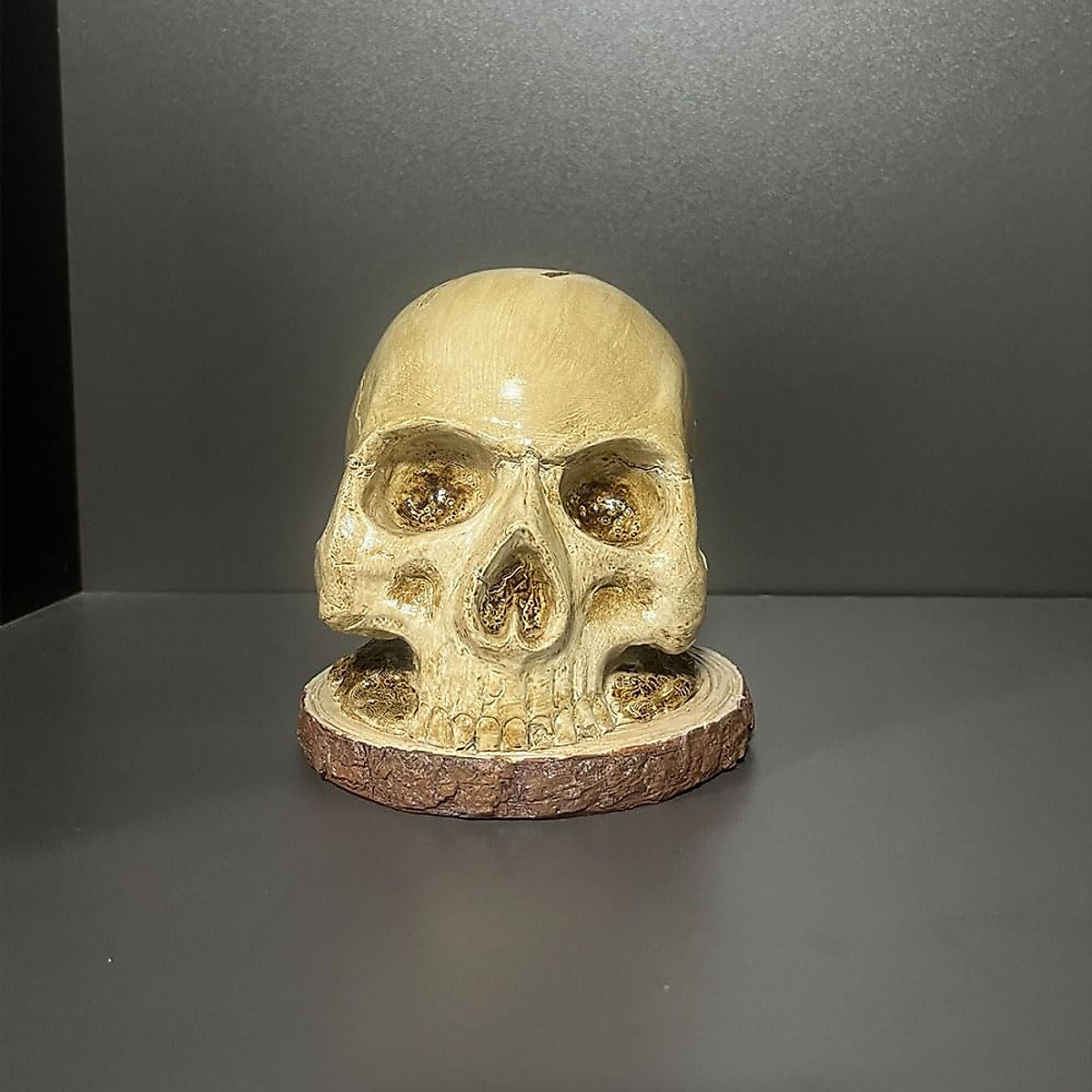 Generic Skull Knife Holder, Skull Knife Block For Kitchen Storage, Horror Themed Knife Holder, Scary Atmosphere Kitchen Decorated With Fruit Knife Holder, Resin Knife Block Without Knives, Brown