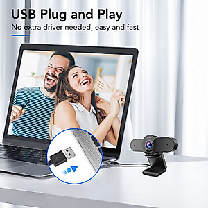 EMEET Webcam with Microphone, 1080P HD 60FPS Streaming Webcam USB Webcam w/2 Noise Reduction Mics,Software Control,90°FOV，Autofocus,Webcam for Desktop PC Mac Laptop Zoom Gaming FaceTime Teams Twitch