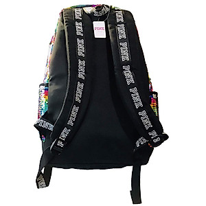 Victoria's Secret Pink Campus Backpack Multicolor Bling Fashion Show Rainbow