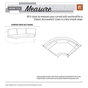 Classic Accessories Veranda Water-Resistant 46 Inch Patio Curved Sofa Sectional Cover, Patio Furniture Covers