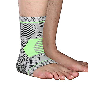 Ankle Support Sleeve, Sport Elastic Ankle Compression Brace Sleeve Socks, Man Woman Ankle Protector for Arthritis Pain Relief Ligament Damage Injury Recovery Plantar Fasciitis Heel Spurs, 1 Pair (S)