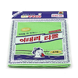 GOLDSANGSA-Korean Exfoliating Towel Washcloth Mitts 12pcs(Green4,Red4,Yellow4)/Korean Italy Towel Skincare Exfoliating Scrub Bath Cloth Remove Dead Skin