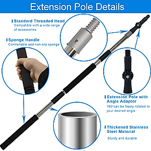 Greeily Paint Roller Extension Pole, 4ft to 12ft Paint Extension Pole Multi-Purpose Splicing Adjustment for Spider Brush Outdoor Spray Painting Roller Cleaning and Chandelier Replacement