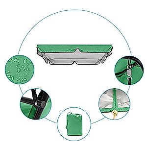 Patio Swing Canopy Replacement Top Cover, Premium Waterproof Porch Swing Cover with Canopy, Outdoor Garden Swing Top Dustproof Cover for Courtyard Sun Shade, Top Cover Only (56x47x7)