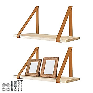 Floating Shelves Set of 2, Wall-Mounted Shelves for Living Room, Bathroom, Kitchen, or Bedroom