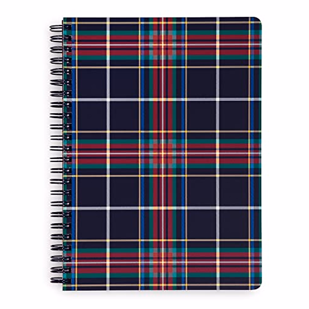 Vera Bradley Holiday Mini Spiral Notebook, College Ruled Paper, 8.25" x 6.25" with Pocket and 160 Lined Pages, Tartan Plaid