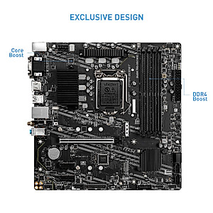 MSI B460M PRO-VDH WiFi ProSeries Motherboard (mATX, 10th Gen Intel Core, LGA 1200 Socket, DDR4, Dual M.2 Slots, USB 3.2 Gen 1, 2.5G LAN, D-SUB/DVI/HDMI, Wi-Fi) (Renewed)