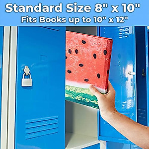 Easy Apply, Reusable Book Covers 6 Pk. Best Standard 8x10 Textbook Jacket for Back to School. Stretchy to Fit Most Medium Hardcover Books. Perfect Fun, Washable Design for Girls, Boys, Kids or Teens