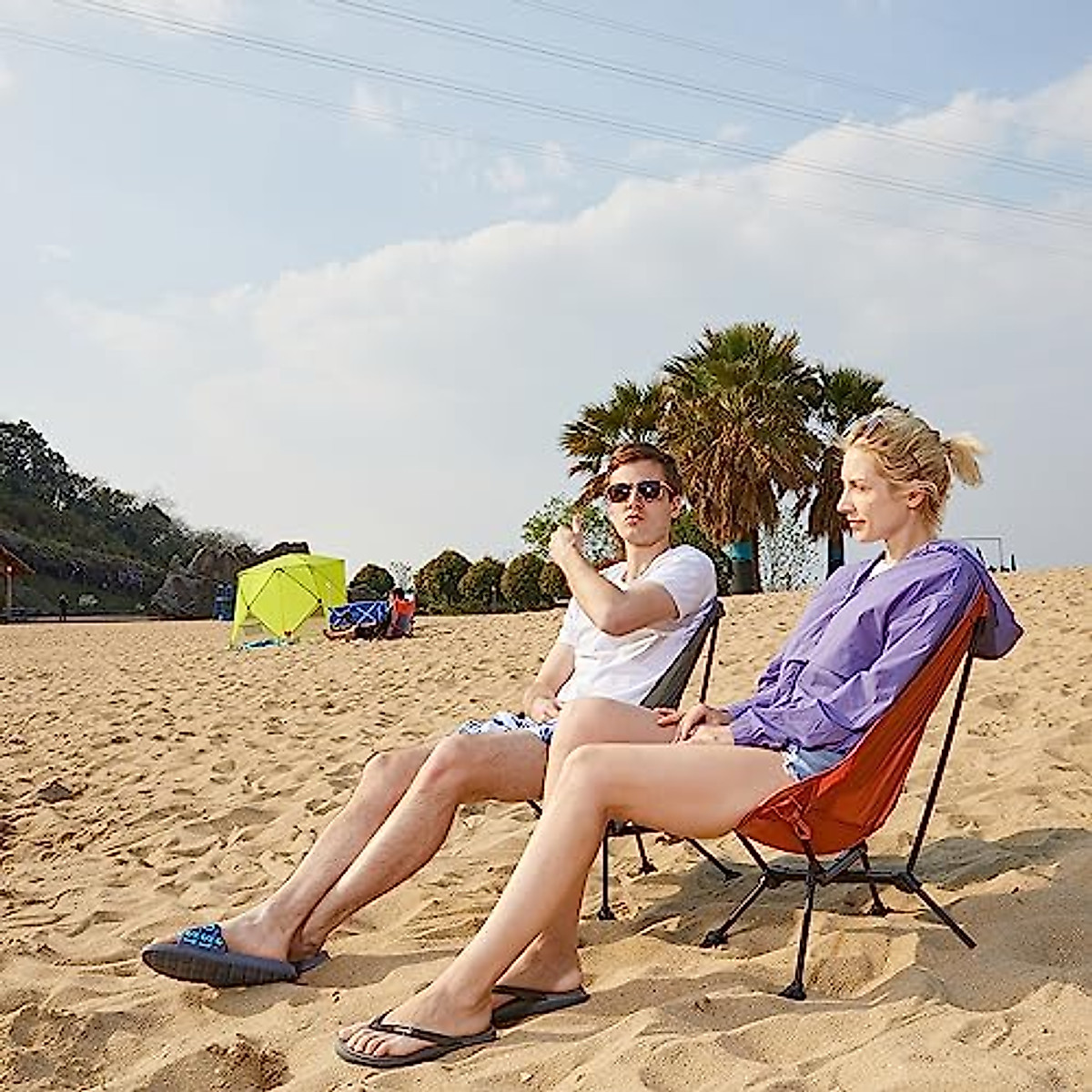 TIMBER RIDGE Camping Chairs 2 Pack, Ultralight Compact Portable Folding Chair with Side Pockets Packable Lightweight for Camping Backpacking Hiking Beach Grey