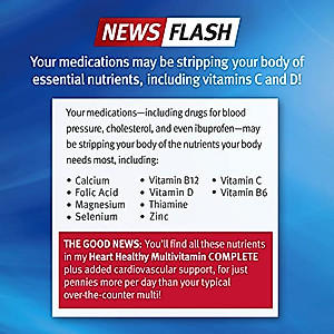 Dr. Stephen Sinatra’s Heart Healthy Multivitamin Complete for Heart, Total Body, Immune, and Mood Support and More with Essential Vitamins Plus Sensoril Ashwagandha