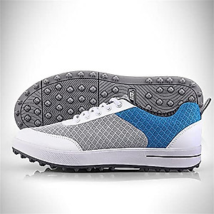 ZHENSI Women's Golf Shoes Spikeless Mesh Sneakers Lightweight Breathable Ladies Summer Golf Trainers,Blue,7.5