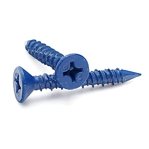 3/16 Tapcon Style Concrete Screws Phillips Flat Head Concrete Screws to Anchor Masonry, Block & Brick 3/16" x 2-3/4" Qty 100