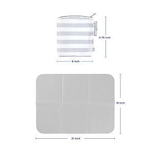 Ubbi On-the-Go Changing Mat with Carrying Bag, Soft and Comfortable Diaper Bag Accessory Must Have for Newborns, Easy to Clean, Portable Changing Pad, Gray