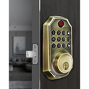 ZSZ Smart Locks for Front Door, Keyless Entry Door Lock with Fingerprint, Keypad & Code Unlock, No App/Internet Needed, Auto Lock, Function Setting with Voice, Install in 90 Seconds, Low-Battery Alert