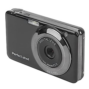 4K Digital Camera, 48 MP Camera with 2.7in HD Screen, 8X Optical Zoom Portable Digital Camera, Vlogging Camera for Children Beginners(Black)
