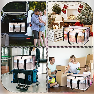 Dntorx 6 Pack Large Clothes Storage Bags with Lids Transparent Moving Bags Heavy Duty Moving Totes Packing Bags with Zips for Moving House Clothes Bedding Duvet Toys Storage