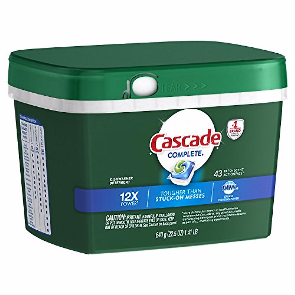 Cascade Complete Dishwasher Pods, Actionpacs Dishwasher Detergent, Fresh Scent with Dawn Power, 43 Count