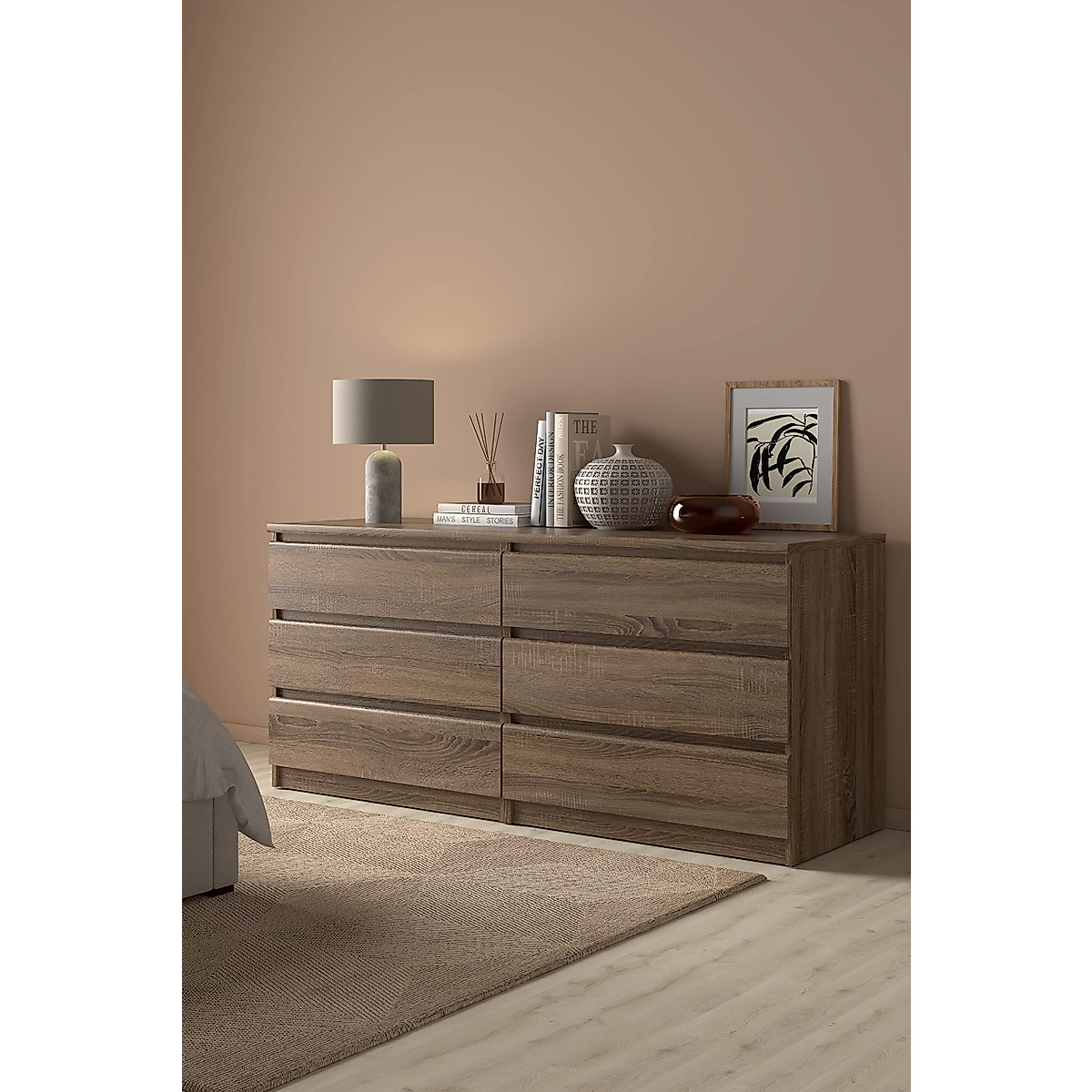 Tvilum Scottsdale 6 Drawer Double Dresser, Truffle