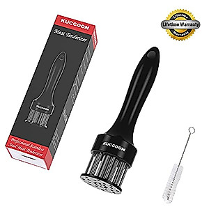 KUCCOON Meat Tenderizer Tool Stainless Steel Needle Ultra Sharp 24 Blades Tenderizer Tool for Tenderizing Beef Chicken Steak Veal Pork