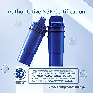 AQUA CREST Replacement for Pur® Pitcher Water Filter, CRF950Z, PPF951K, CR-1100C, PPT700W, CR-6000C, PPT711W, PPT711, PPT710W and More Pur® Pitchers and Dispensers, NSF Certified, AQK-CF10A (6 Packs)