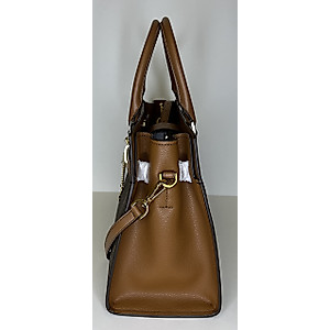 MICHAEL Michael Kors Hamilton MD Satchel bundled with Trifold Wallet and Purse Hook (Signature MK Brown)