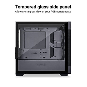 LIAN LI High Airflow Micro ATX PC Case, RGB Gaming Computer Case, Mesh Front Panel Mid-Tower Chassis with 2x140mm ARGB PWM Fans Pre-Installed, Tempered Glass Side Panel (LANCOOL 205M MESH, Black)
