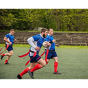 Hilhook Flag Football Belts, 10 Player Adjustable Flag Football Set with 30 Flags for Youth and Adults Training Equipment