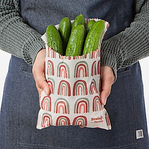 Ecologie Reusable Beeswax Sandwich Bag Prisma Reusable Food Storage Bags, 6.5 x L6.5, Set of 2