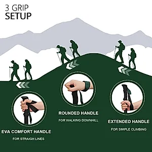 TheFitLife Collapsible Trekking Poles for Hiking – Lightweight Folding Walking Sticks for Men and Women with Extra-Long Foam Handle and Metal Flip Lock Red