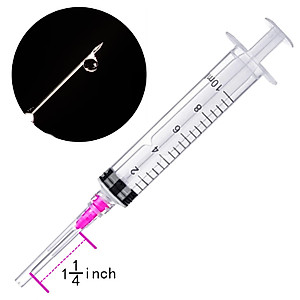 20 Pack 10ml Industrial Sterile Syringes with 18Ga 1.5 Inch, Plastic Disposable Syringe for Scientific Labs, Liquids Refilling and Measuring