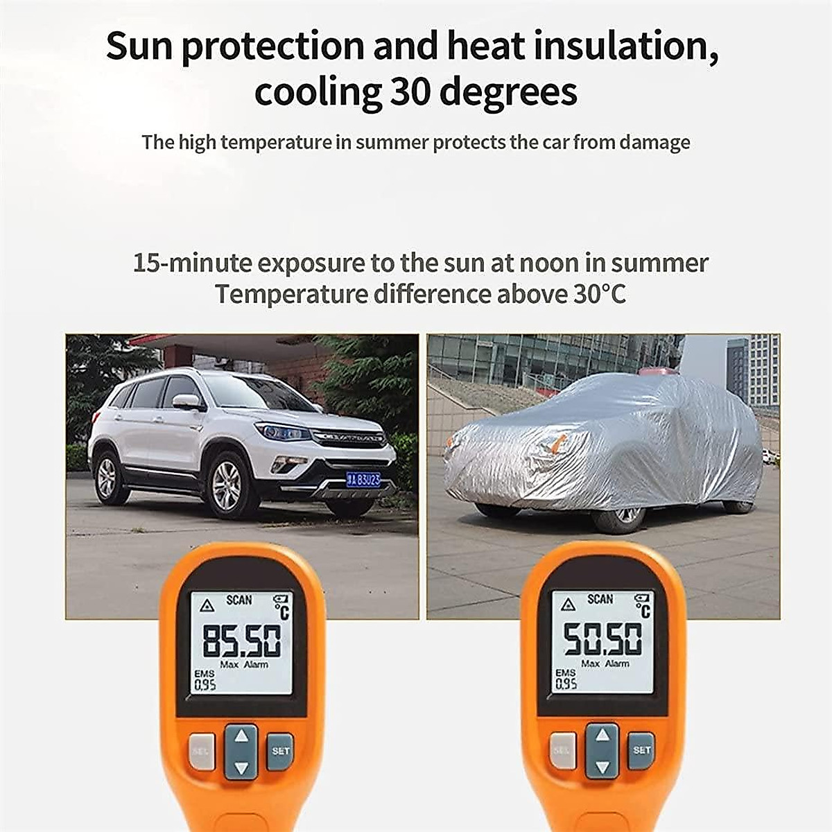 Solar Fully Automatic Car Cover, Sunproof Sun Shade Canopy Universal Movable Carport, uick and Convenient to Protect Your Car, Fit for Sedan, SUV, MPV,Gold-SUV