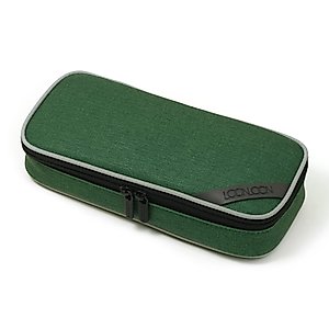 LOONLOON 667 Mellow Pencil Case (Forest Green) Large Capacity Multi Sections Pencil Case with Divider Panel - Pen Pencil Case Simple Stationery Middle High School College Student Office