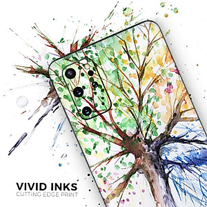 DesignSkinz Watercolor Vivid Tree Protective Vinyl Decal Wrap Skin Cover Compatible with The Samsung Galaxy S20 (Screen Trim & Back Glass Skin)