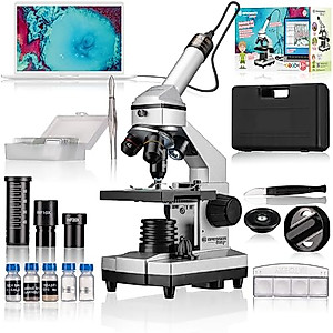 BRESSER Junior Biological Microscope Set 40-1600x Magnification with LED Illumination and USB Lens