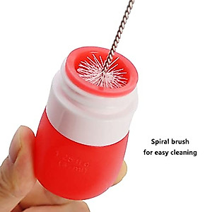 Timiuu Squeeze Salad Dressing Bottles with Cleaning Brush | Portable Sauce Bottles Condiment Bottles | Dressing to Go for Lunch | 2 OZ, Set of 4 | Food-grade Silicone, BPA Free