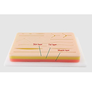 BYBEST Anatomy Models Traumatic Skin Suture Training Model Pad with Wound Silicone Suture Practice Pad Teaching Equipment Training Skin Model Study Tools