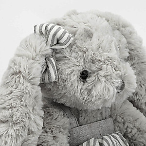 Easter Bunny Stuffed Animal, 12" Grey Plush Rabbit for Girls