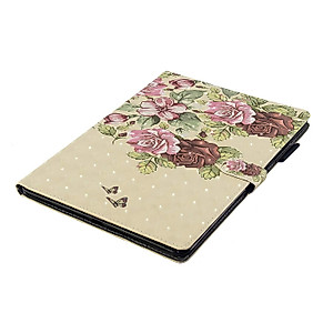 Case for iPad 9th/8th/7th Generation 10.2" (2021/2020/2019 Release), Techcircle 3D Pattern Slim Folding PU Leather Stand Flip Multi Credit Card Slots Wallet Cover with Pencil Holder, Flower Butterfly