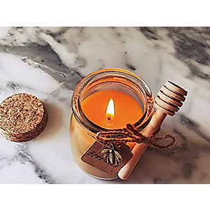 Bekker's Candles Beeswax Jar Candle 100 Percent Pure Beeswax in Glass Container 30 Hours Light Honey Aroma 7 oz, Yellow