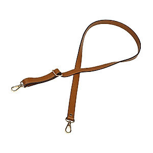 VanEnjoy Full Grain Leather Adjustable Replacement Strap Cross Body Bag Purse, 26-51 inch Gold Hardware - 1.8 CM Width (Black-Silver Metal With Tasse) (Brown)