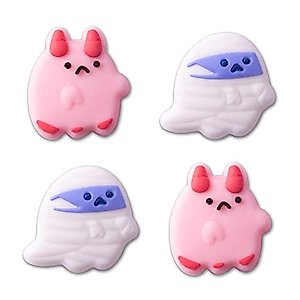 PERFECTSIGHT Cute Switch Thumb Grips, 4PCS Kawaii Ghosts Pattern Joystick Caps Compatible with Nintendo OLED/Lite Console, Amine Soft Silicone 3D Analog Stick Cap Button Cover for NS Joycon Controller