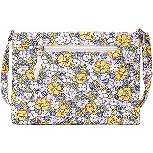 Brentano Cotton quilted Multi-zipper crossbody purse (BIDENS PILOSA)