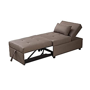 Kings Brand Furniture - Multi-Function Ottoman, Sofa Bed Sleeper, Convertible Chair, Dark Grey