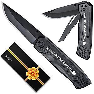 ONEAGE Fathers Day Gift for Dad Husband - 'World's Coolest Dad' Pocket Knife - Dad Gifts from Daughter & Son,Unique Birthday & Dad's Gift Idea,Gifts for Dad,Best Dad Gifts.