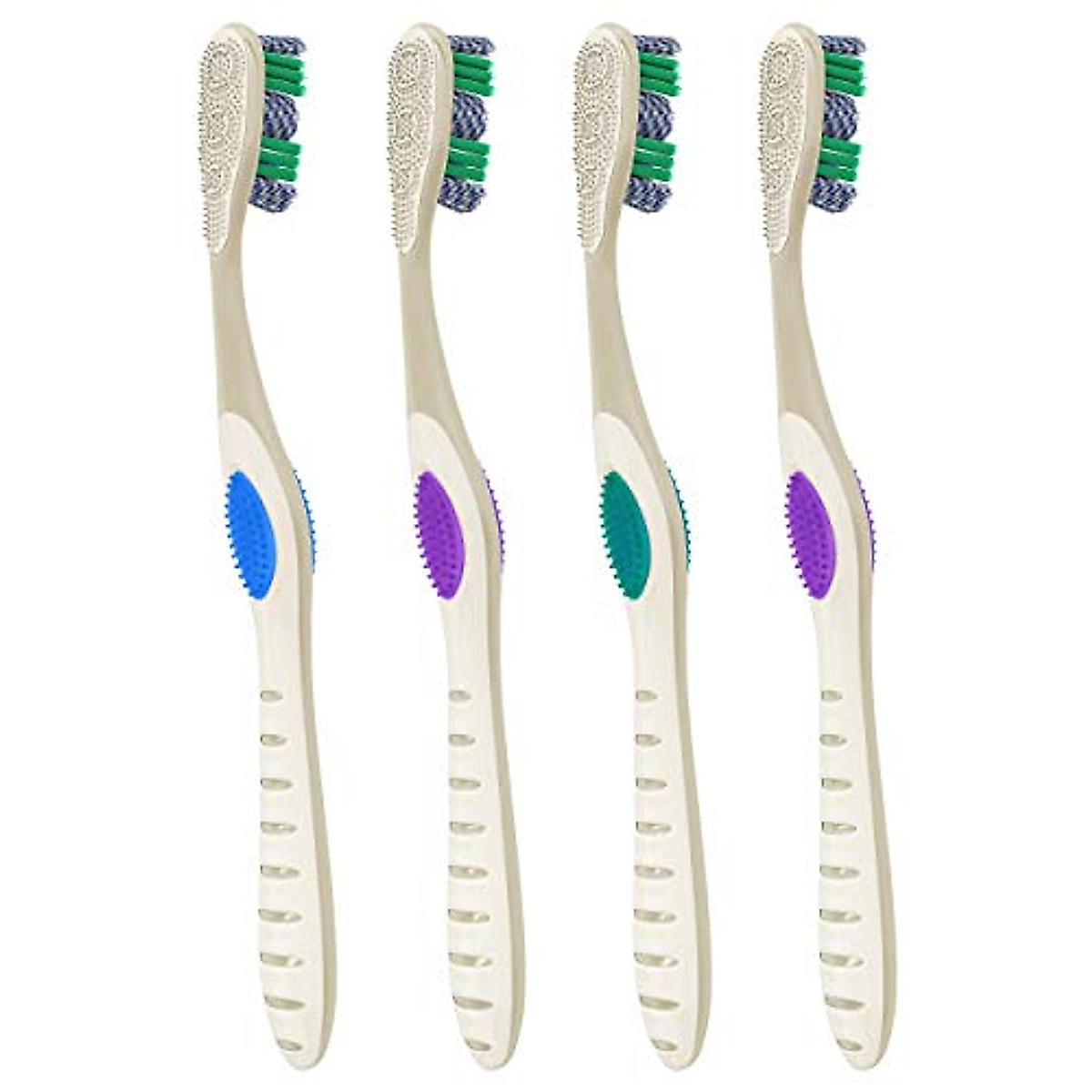 Colgate 360 Optic White Whitening Toothbrush, Adult Soft Toothbrush with Whitening Cups, Helps Whiten Teeth and Removes Odor Causing Bacteria, 4 Pack