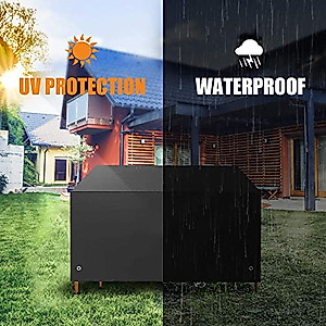 NEVERLAND Patio Furniture Set Cover Outdoor Rectangular Table Covers 420D Oxford Patio Table and Chair Covers UV Resistant Waterproof 67" L x 37" W x 27.5" H