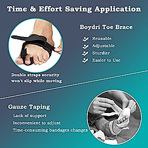 Boydri Toe Rigid Splint Stabilizers, Toe Straightener & Corrector Brace for Fixation Broken Toe, Stress Fracture, Claw Toe and Mallet Toe, Toe Separator - Adjustable Toe Support (S/M)