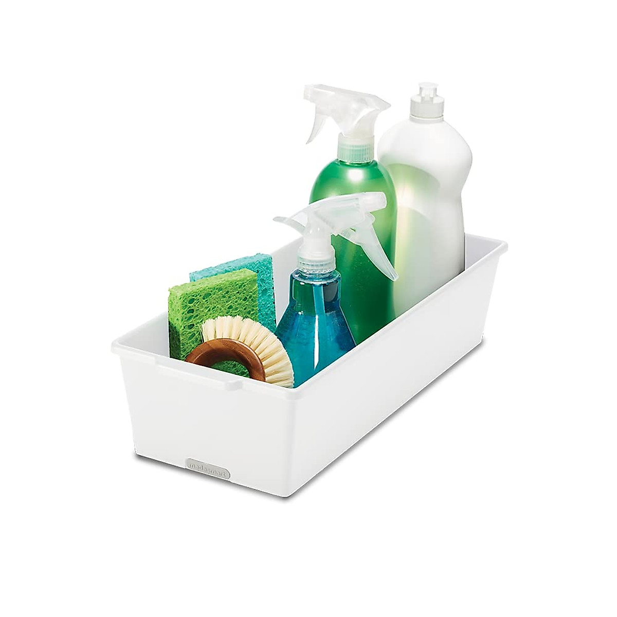 madesmart Antimicrobial Classic Large Deep Bin, Soft Grip, Non Slip Storage Organizer, Multi-Purpose Home Organization, EPA Certified, White, Pack of 6